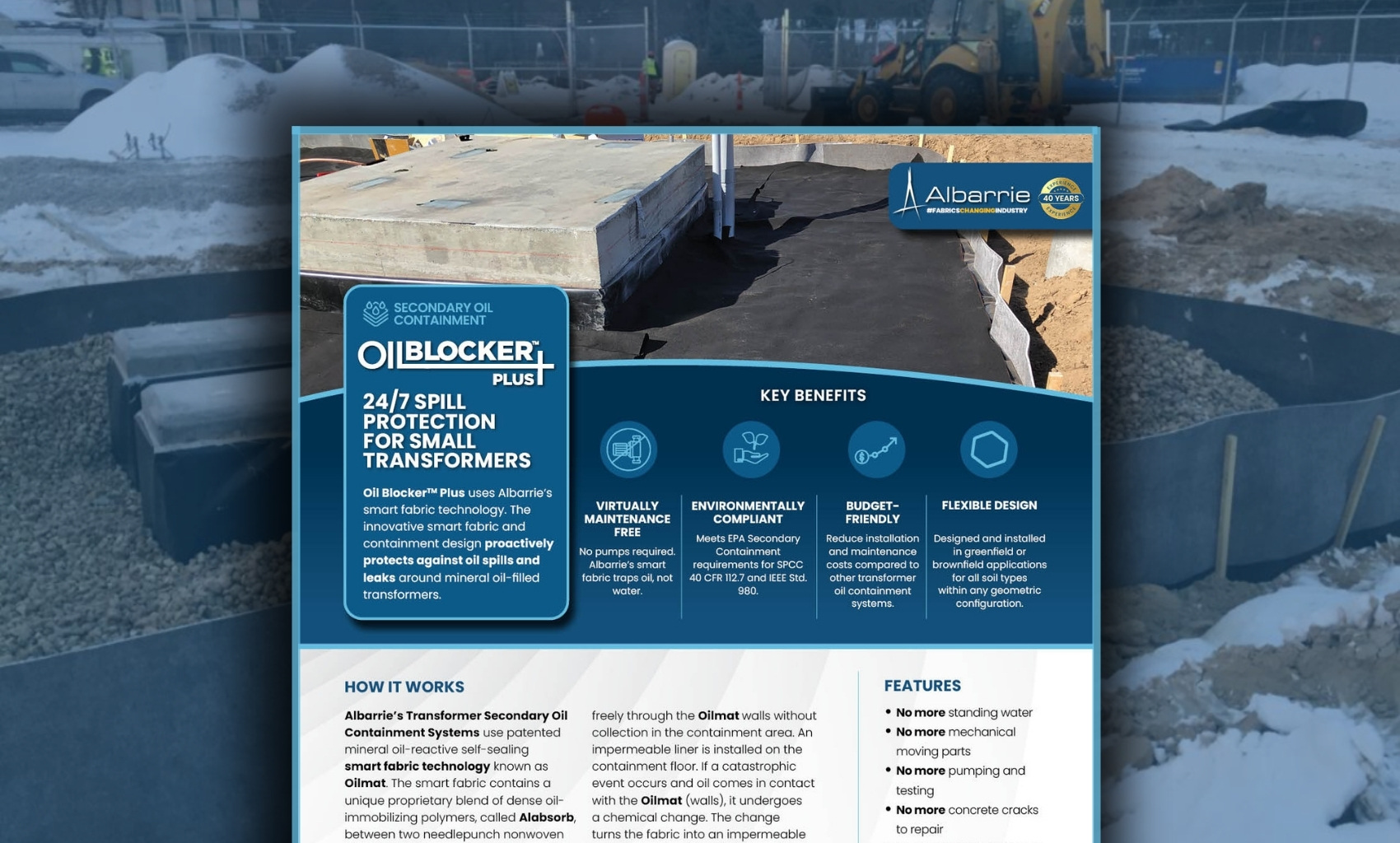 OilBlocker Plus Secondary Oil Containment Sales Sheet | Albarrie