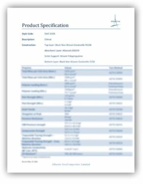 Oil Spill & Leak Containment OilMat Spec Sheet | Albarrie
