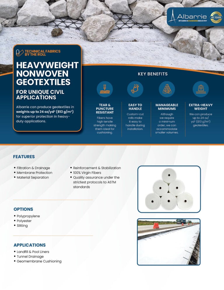 Geotextile Fabric Brochure | Resources | Albarrie