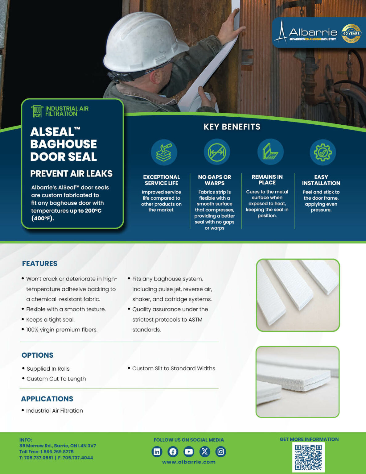 Alseal Baghouse Door Seal Brochure | Resources | Albarrie