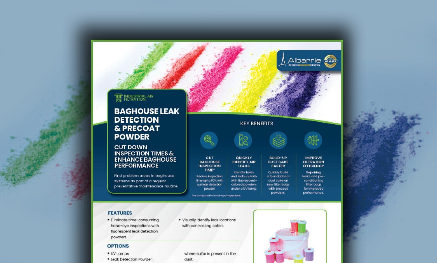 Precoat & Leak Detection Powder Brochure | Resources | Albarrie